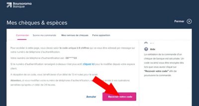 Demander un chèque de banque Boursorama – 01 banque en ligne