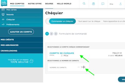 Comment commander un chéquier Hello bank! ? – 01 banque en ligne
