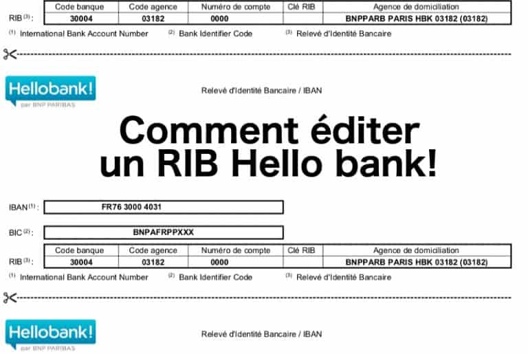 Comment éditer un RIB Hello bank! ? – 01 banque en ligne